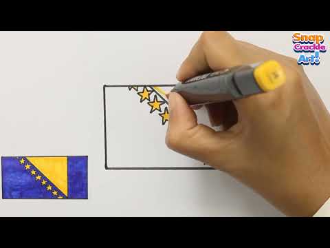 How To Draw The National Flag Of Bosnia Herzegovina Step By Step