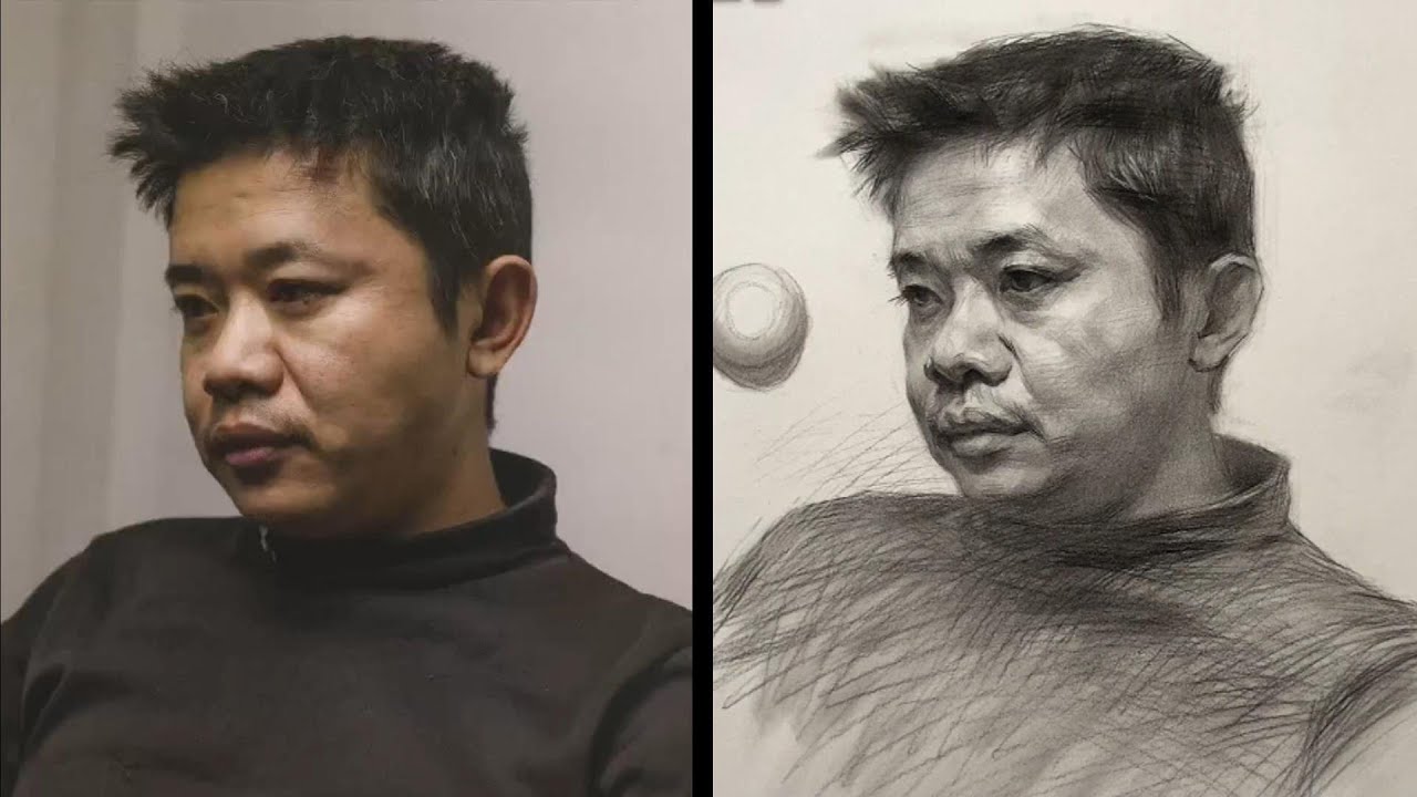 How to Draw A Portrait of Man Step by Step | Portrait Drawing Tutorial ...