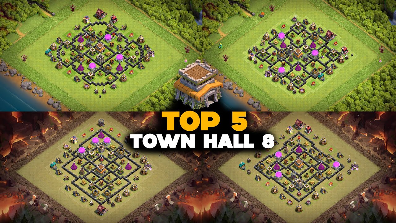 TOP 5! Town Hall 8 TH8 Base Layout + Copy Link 2026 | clash of clans ...