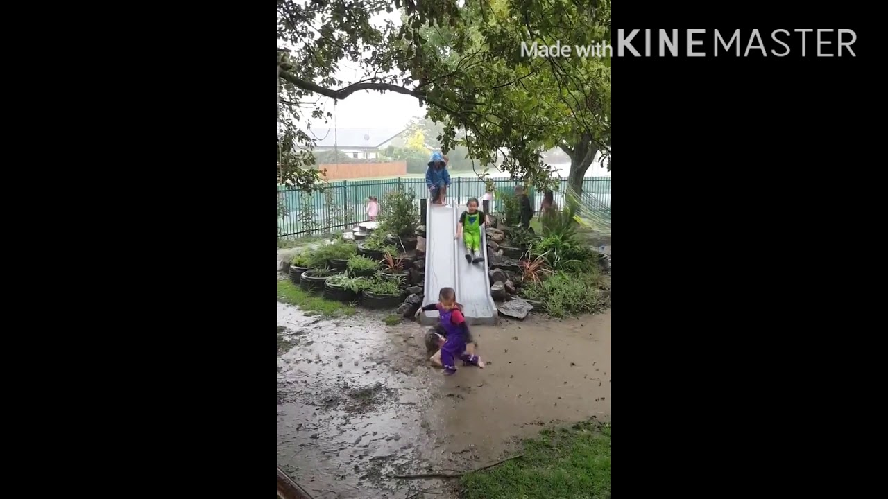 Kids enjoying in Slide - During Rain !!! - YouTube