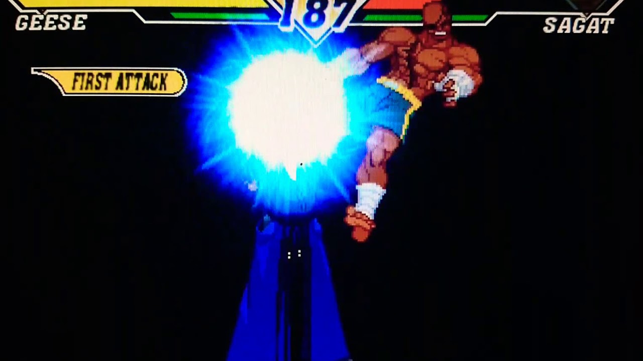 CVS2 GEESE HK air hit Raging Storm Combo カプエス2 ギース 近大K空中ヒットレイジング - YouTube