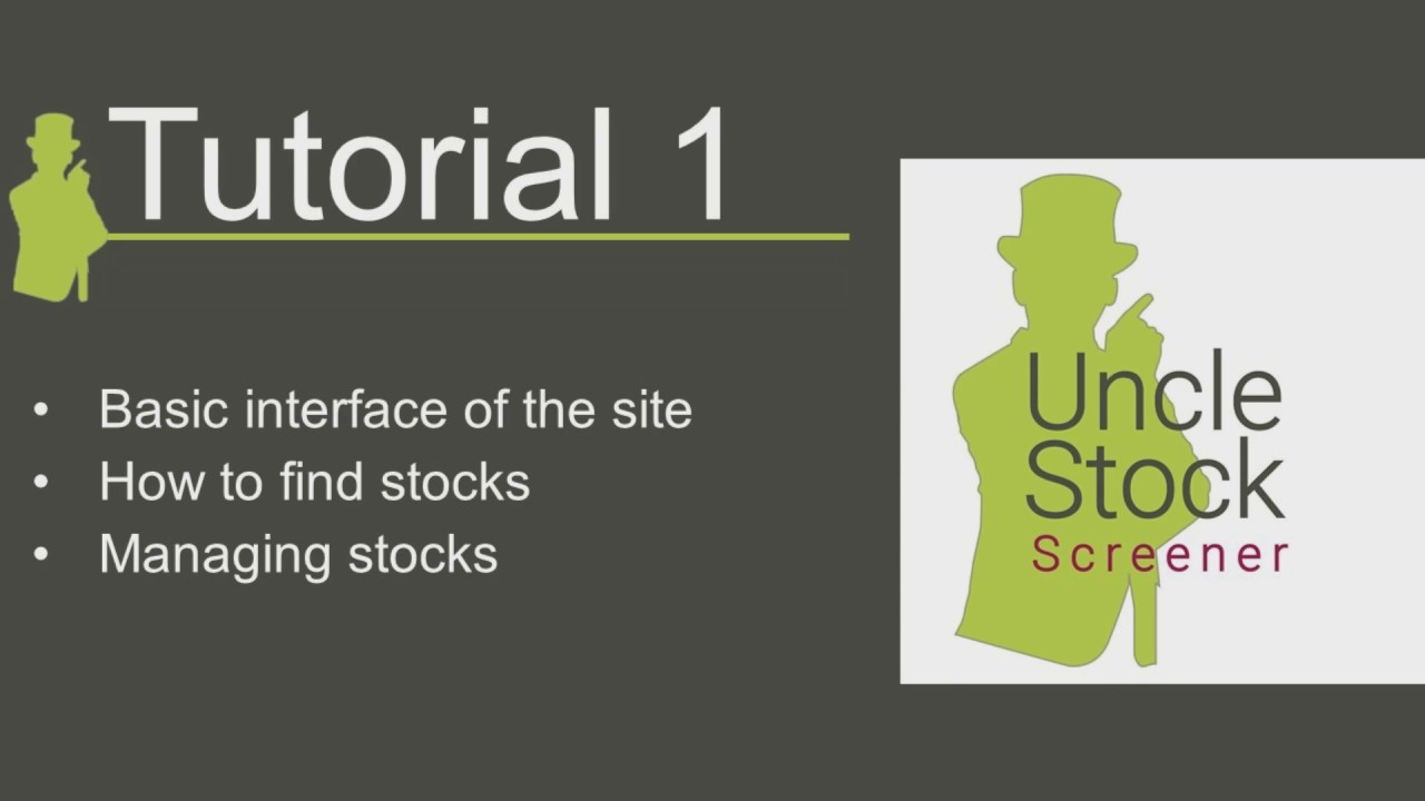 Uncle Stock - Tutorial 1: Seeking out and managing stocks - YouTube