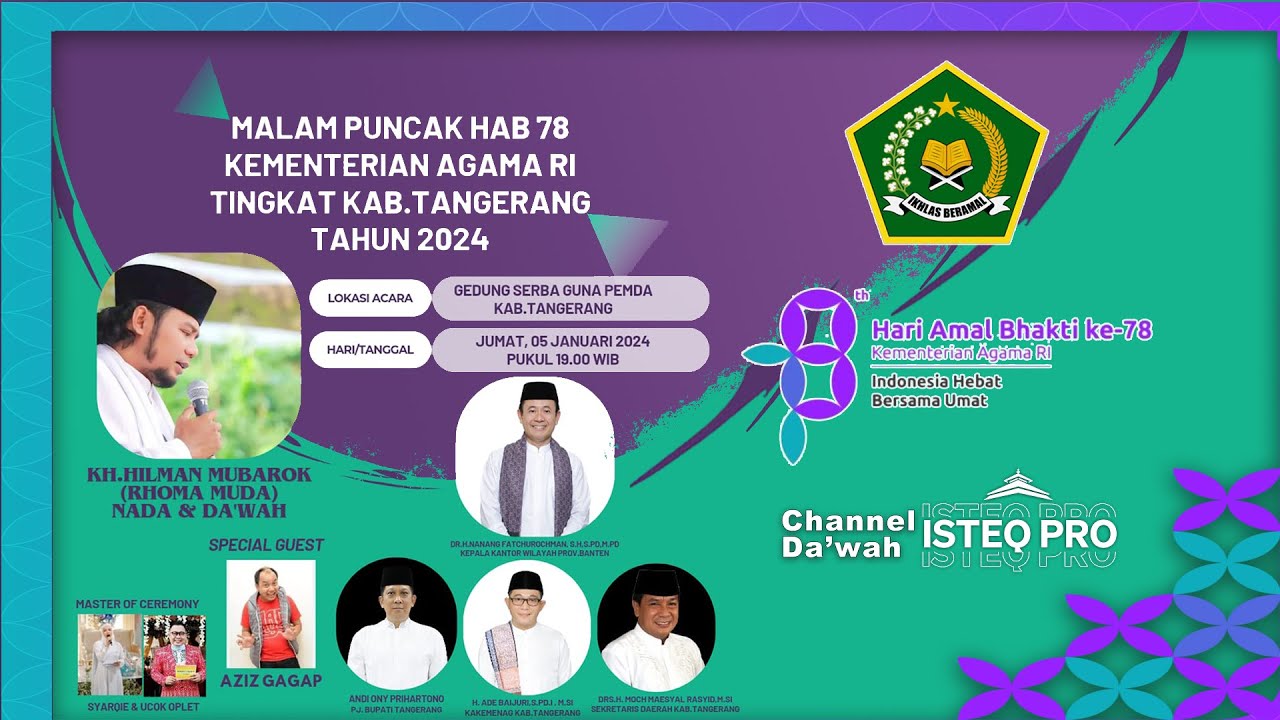 🔴 [LIVE] MALAM PUNCAK HAB 78 KEMENTERIAN AGAMA RI TINGKAT KAB.TANGERANG ...