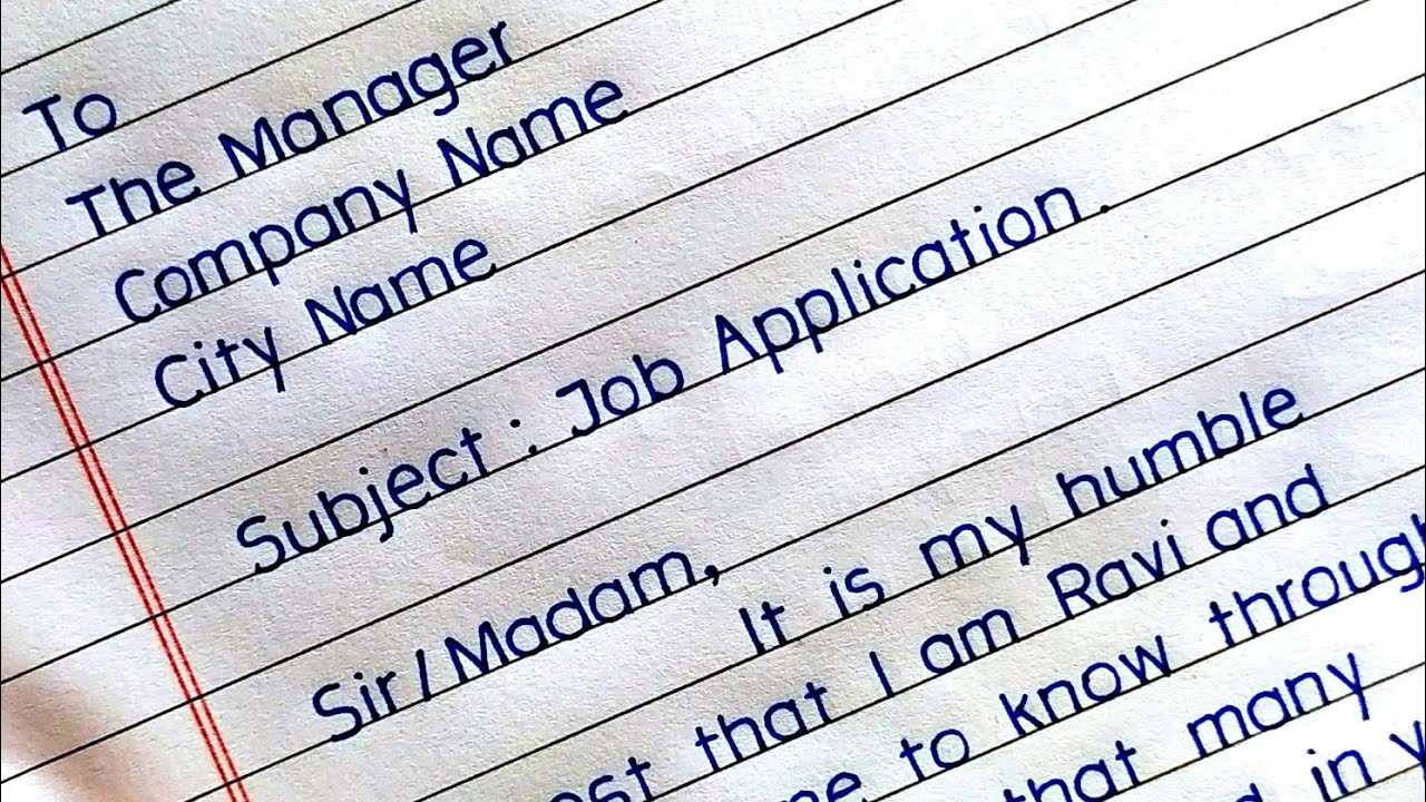 How to write Job application in English | Job application in English ...