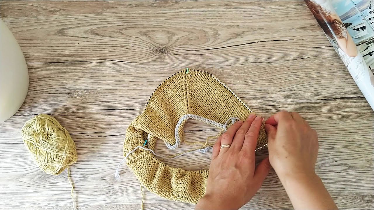 Fentről kötött raglánvonal kötés minta - YouTube