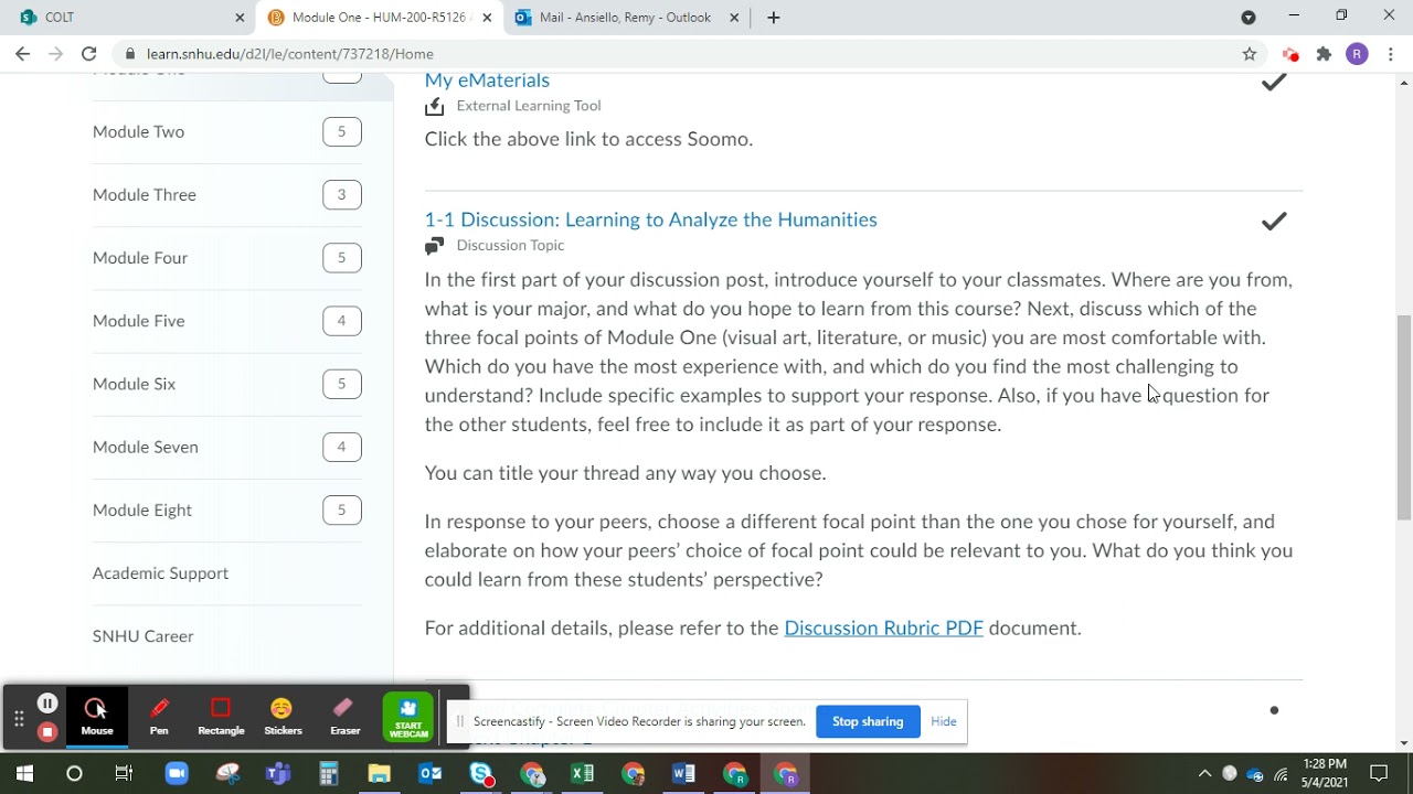 HUM 200: Module One: 1-1 Discussion: Learning to Analyze the Humanities ...