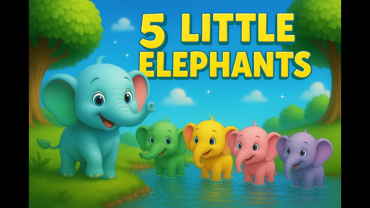 Five Little Elephants | Nursery Rhyme & Learning Song for Preschool ...