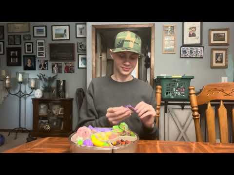 Eli taste testing candy wheel