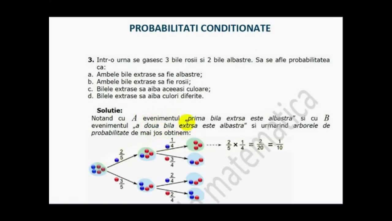 X-Statistica si probabilitati-Probabilitati conditionate-Fixare - YouTube