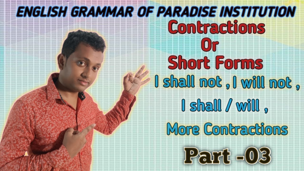 Future Contractions or Short forms in English (Part 3) || (Some other ...