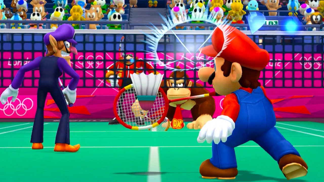 Mario & Sonic at the London 2012 Badminton Doubles Mario , Waluigi vs ...