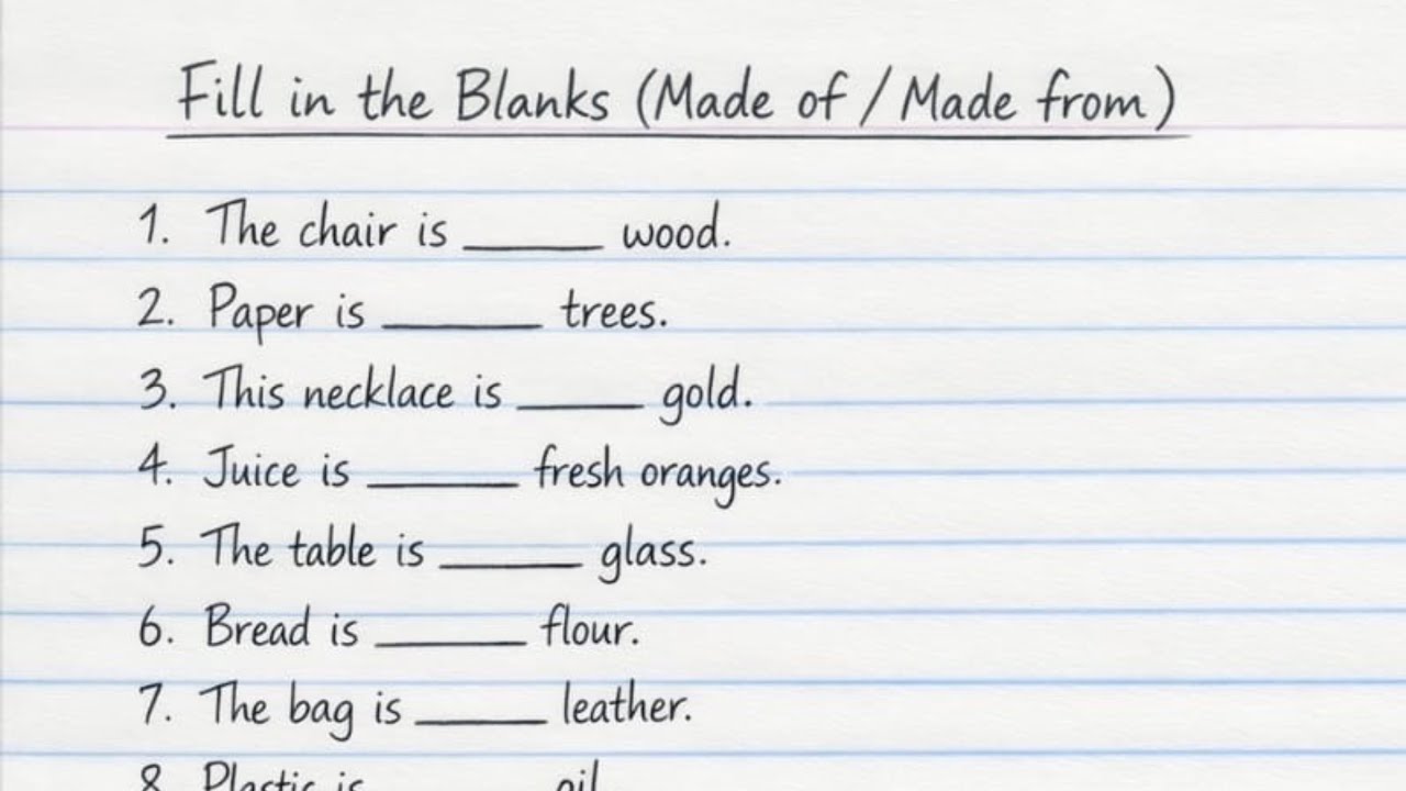 English Grammar uses of : Made of | Made from Complete concept - YouTube