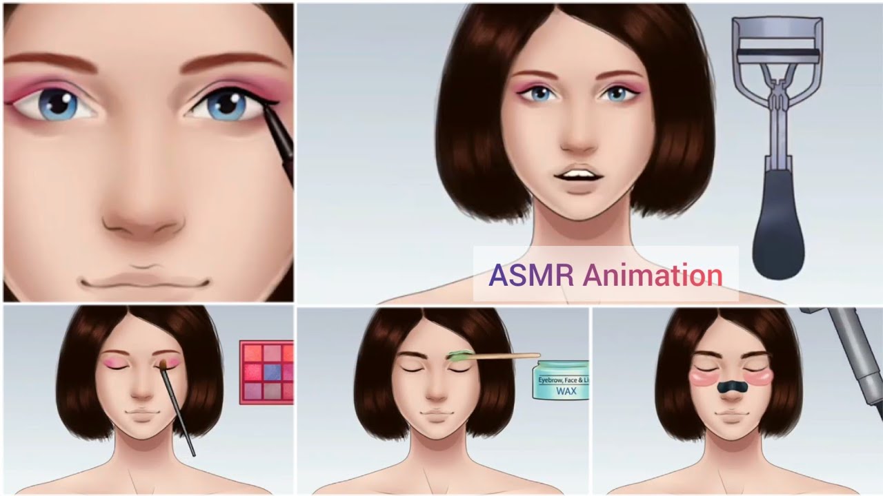 ASMR Animation | Makeup ASMR | facial,skincare |Spa animation asmr ...