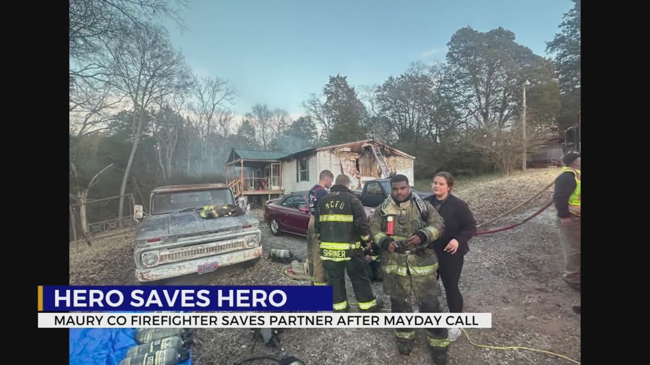 Maury County firefighter saves partner after mayday call - YouTube