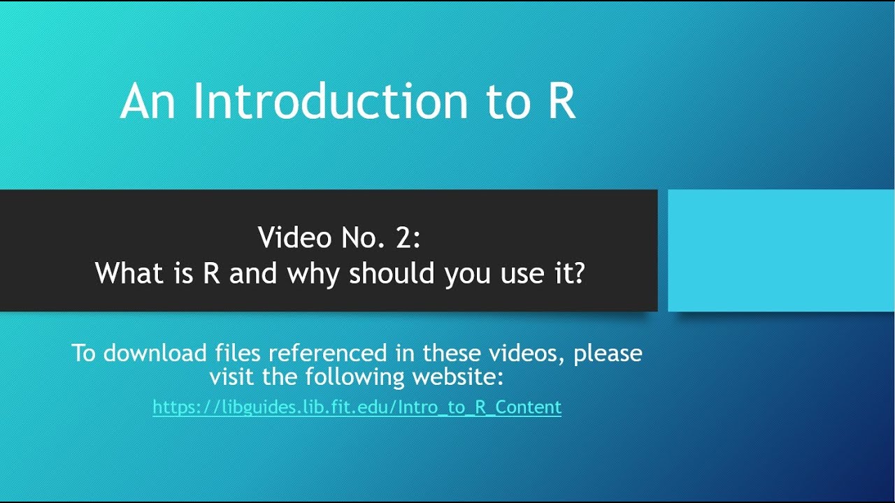Intro to R No. 02: What is R and why should you use it? - YouTube
