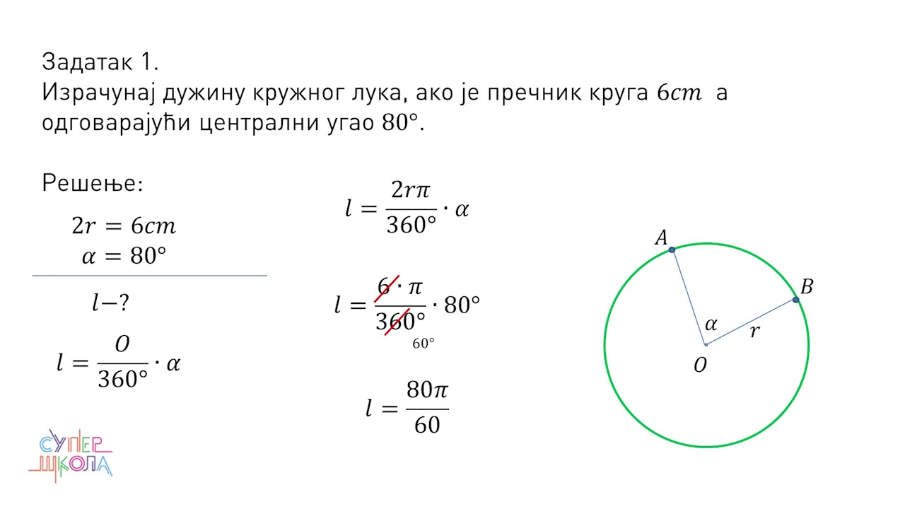 Dužina kružnog luka - Matematika za 7. razred (#58) | SuperŠkola - YouTube
