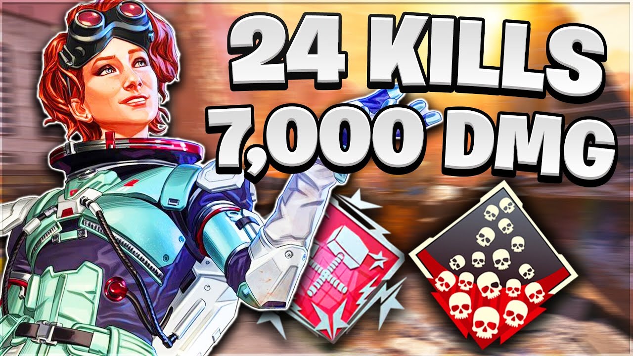 DROPPING 24 KILLS AND 7,000 DAMAGE IN APEX LEGENDS - YouTube