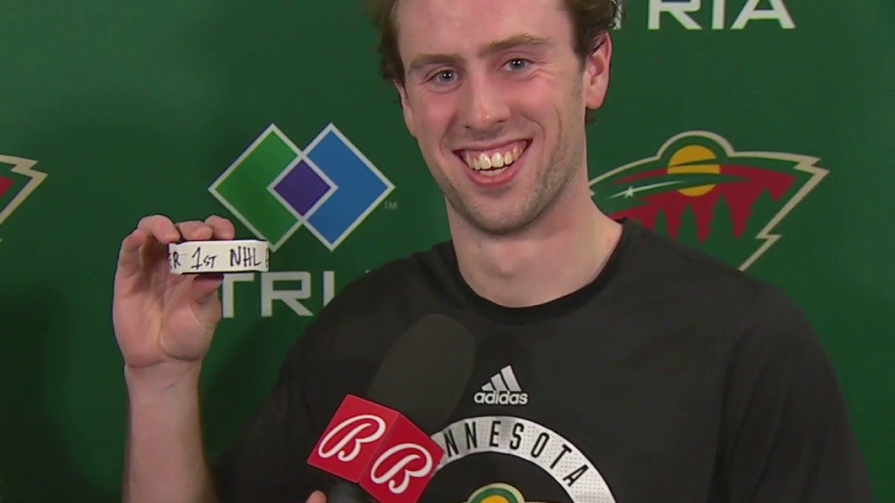 Sammy Walker after scoring first NHL goal - YouTube