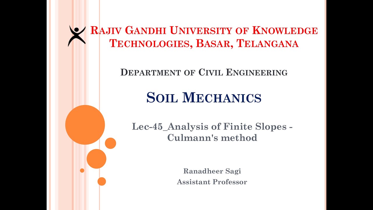Lec-45_Analysis of Finite Slopes - Culmann's method I Ranadheer Sagi ...