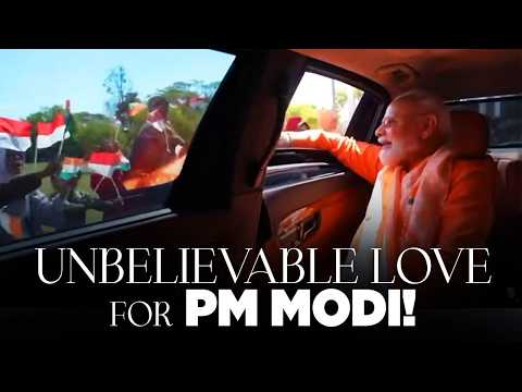 A huge roadshow in Indonesia as people line up the streets to greet PM Modi!