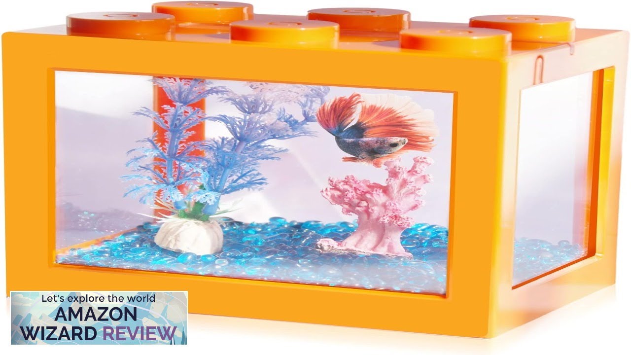 Small Betta Fish Tank Stackable Mini Fish Tank Aquarium Tank Kit 3/5 ...