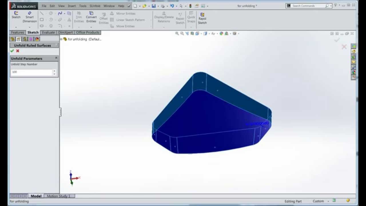 Solidworks Unfolds Ruled Surfaces - YouTube