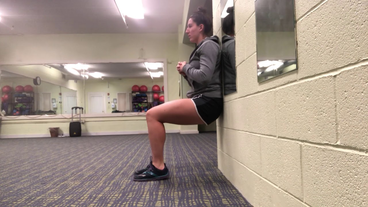 Wall Sit Toe Taps - YouTube