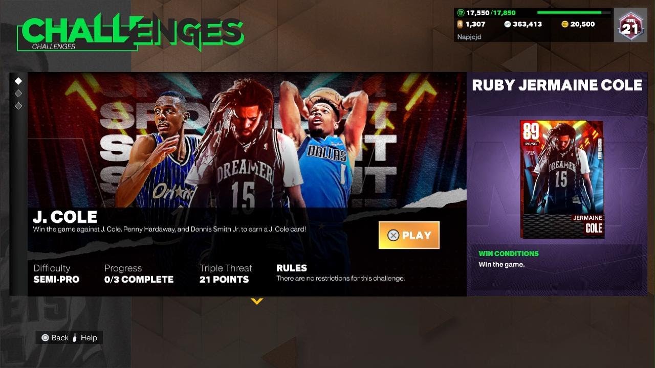 NBA 2K23 MyTEAM Spotlight Challenges - J. Cole Challenge - YouTube