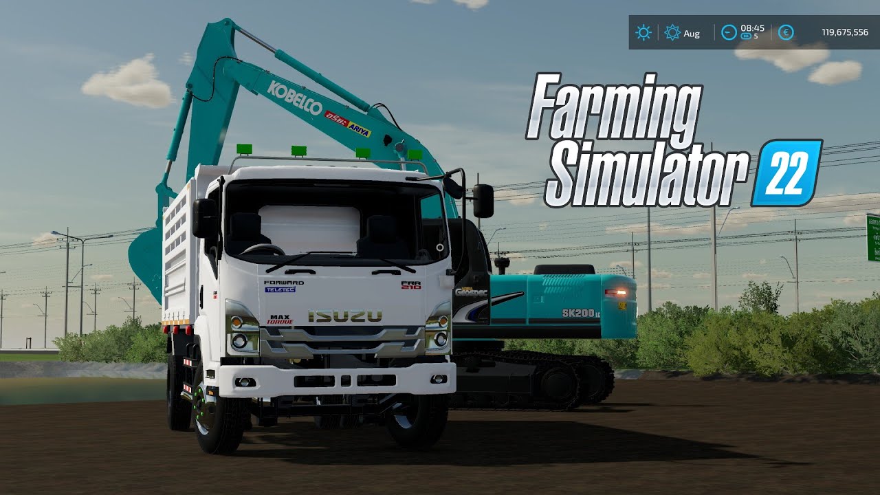 Farming Simulator 22เปิดบ่อดินใหม่กับรถใหม่ ISUZU FRR Max Torque 210 # ...