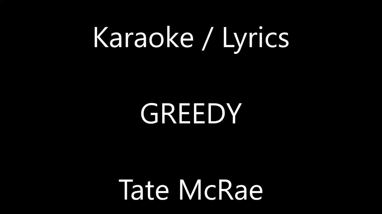 Tate McRae - Greedy (KARAOKE LYRICS) preview - YouTube