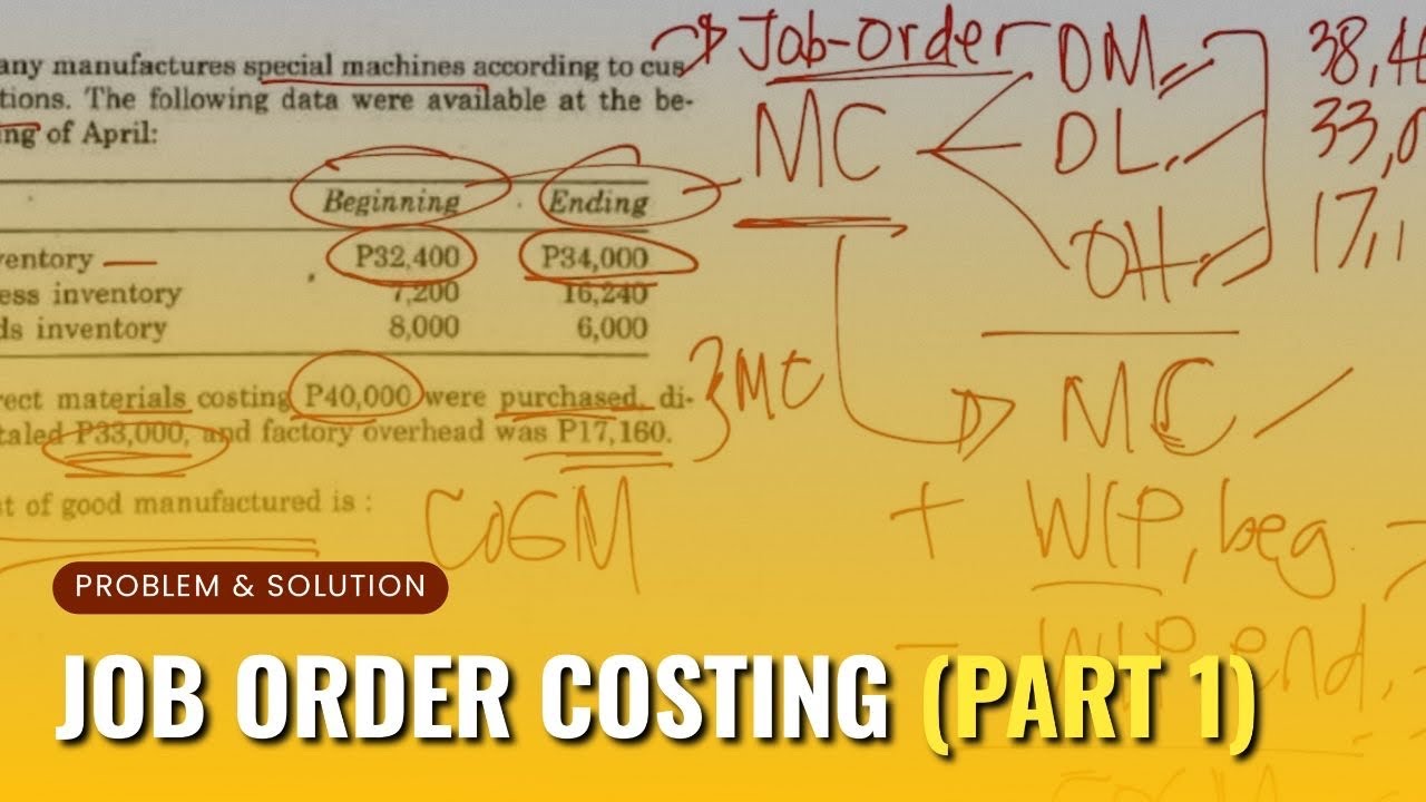 Job Order Costing (Part 1) | Problems and Solutions | CK Accts - YouTube