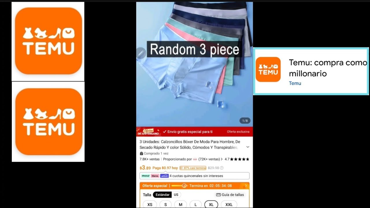 Comprando ropa tipo boxer para hombre en la app de temu #ropainterior # ...