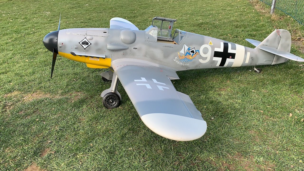 RC Scale Warbird Messerschmitt ME-109G with inline twin - YouTube