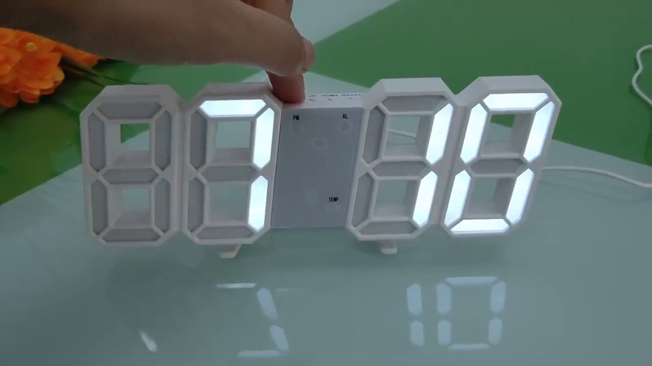 Led Digital Wall Clock Modern Design Watch Clocks 3D Living Room Decor ...