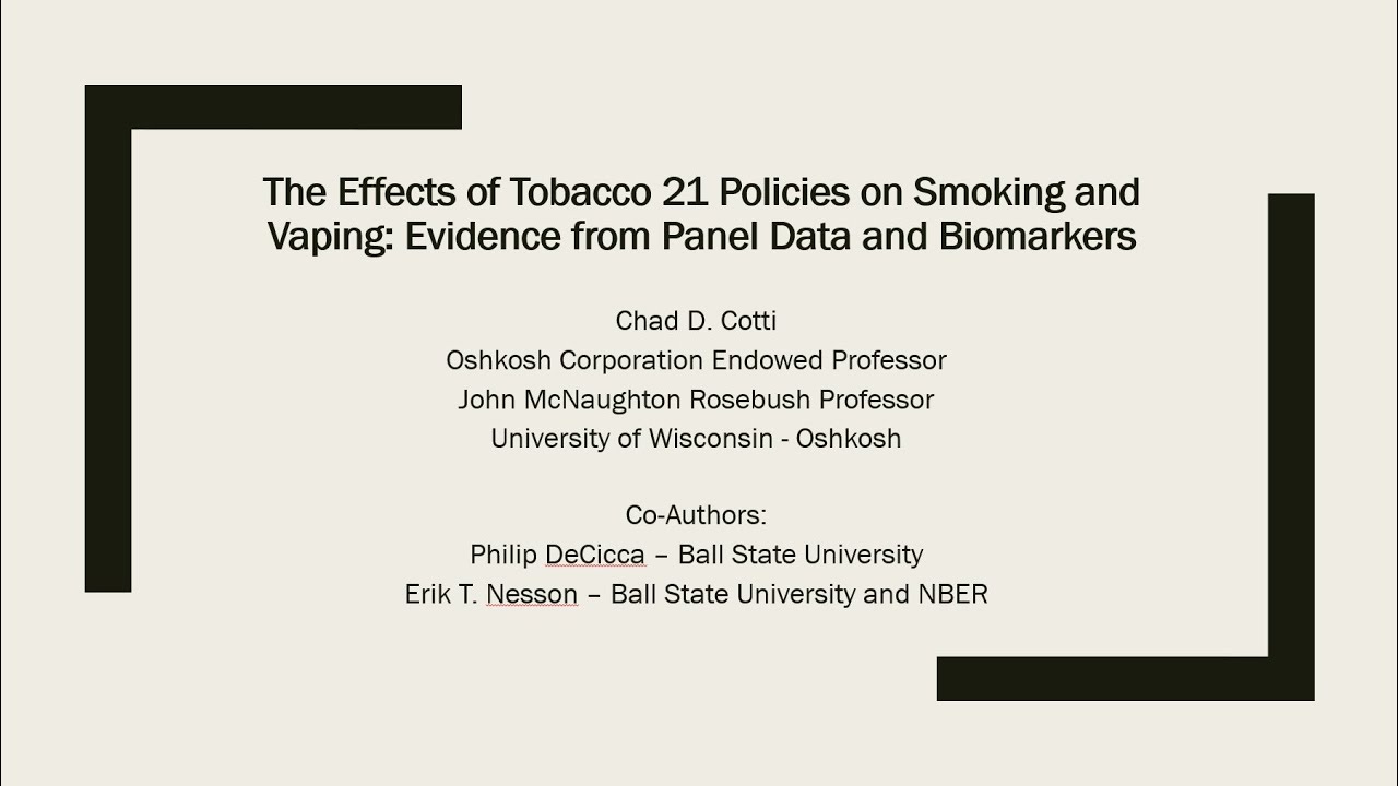 Chad Cotti, "Tobacco 21 Policies & Smoking & Vaping" | TOPS #56| 12/2 ...