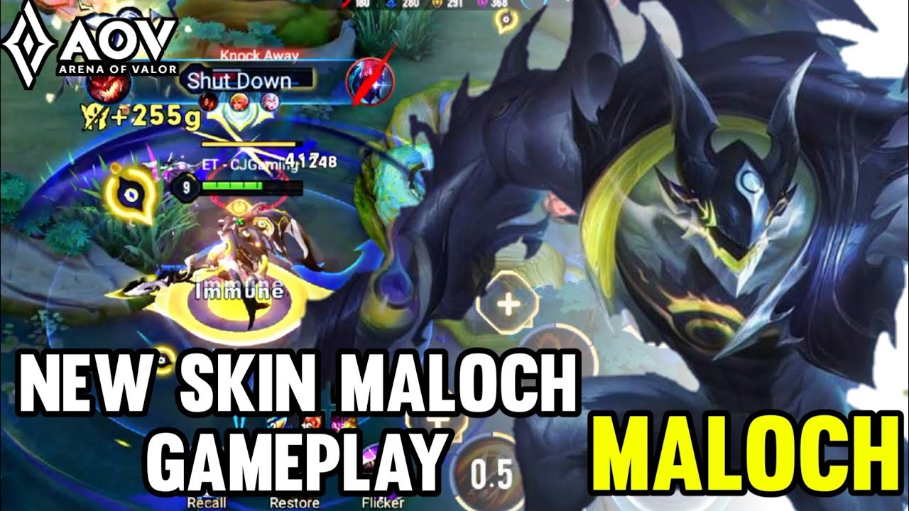 AOV : NEW SKIN MALOCH GAMEPLAY - ARENA OF VALOR LIÊNQUÂNMOBILE ROV COT ...