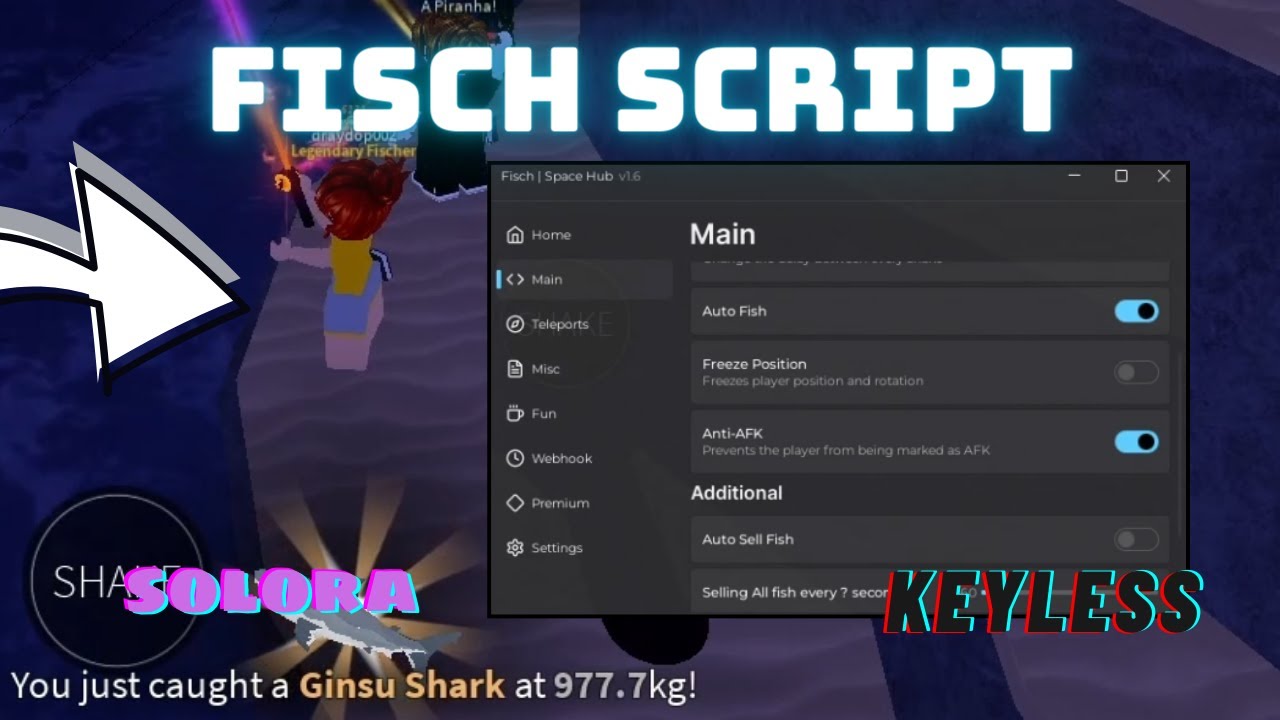 [NEW] Fisch - Auto Farm, Auto Shake, Auto Sell, Teleport, Webhooks ...