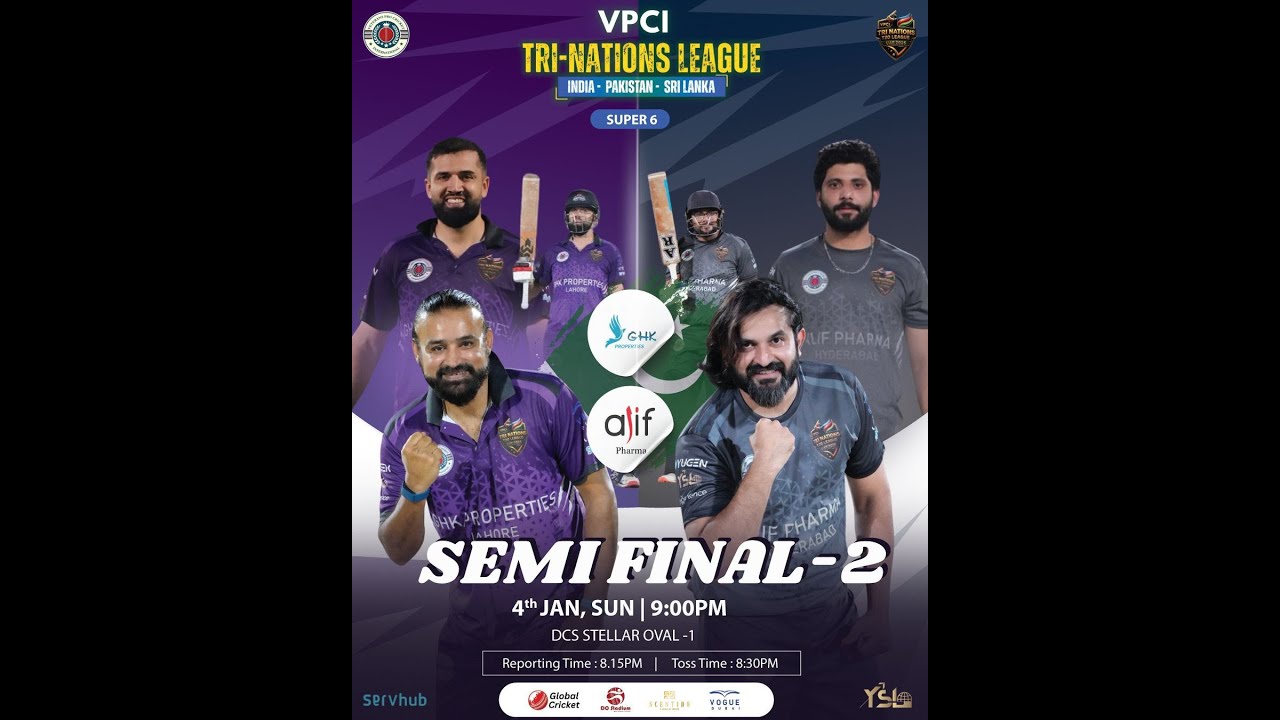 VPCI TRI NATIONS LEAGUE - GHK PROPERTIES Vs ALIF PHARMA - YouTube