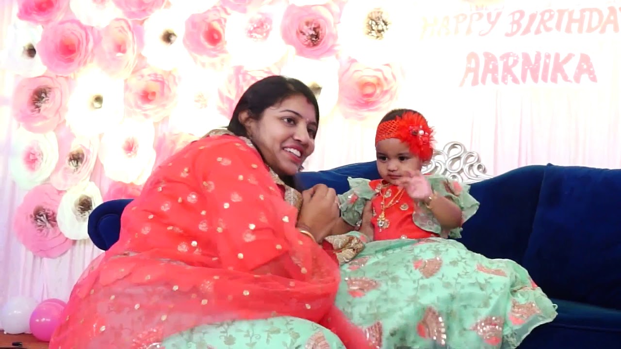 Aarnika bhoopathi 1st bday - YouTube