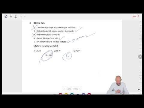 DİVAN EDEBİYATI - DİVAN EDEBİYATI SANATÇILARI TEST 7