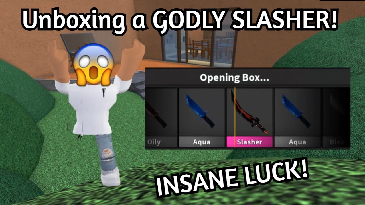 INSANE LUCK! Unboxing a Godly Slasher in Murder Mystery 2! - YouTube