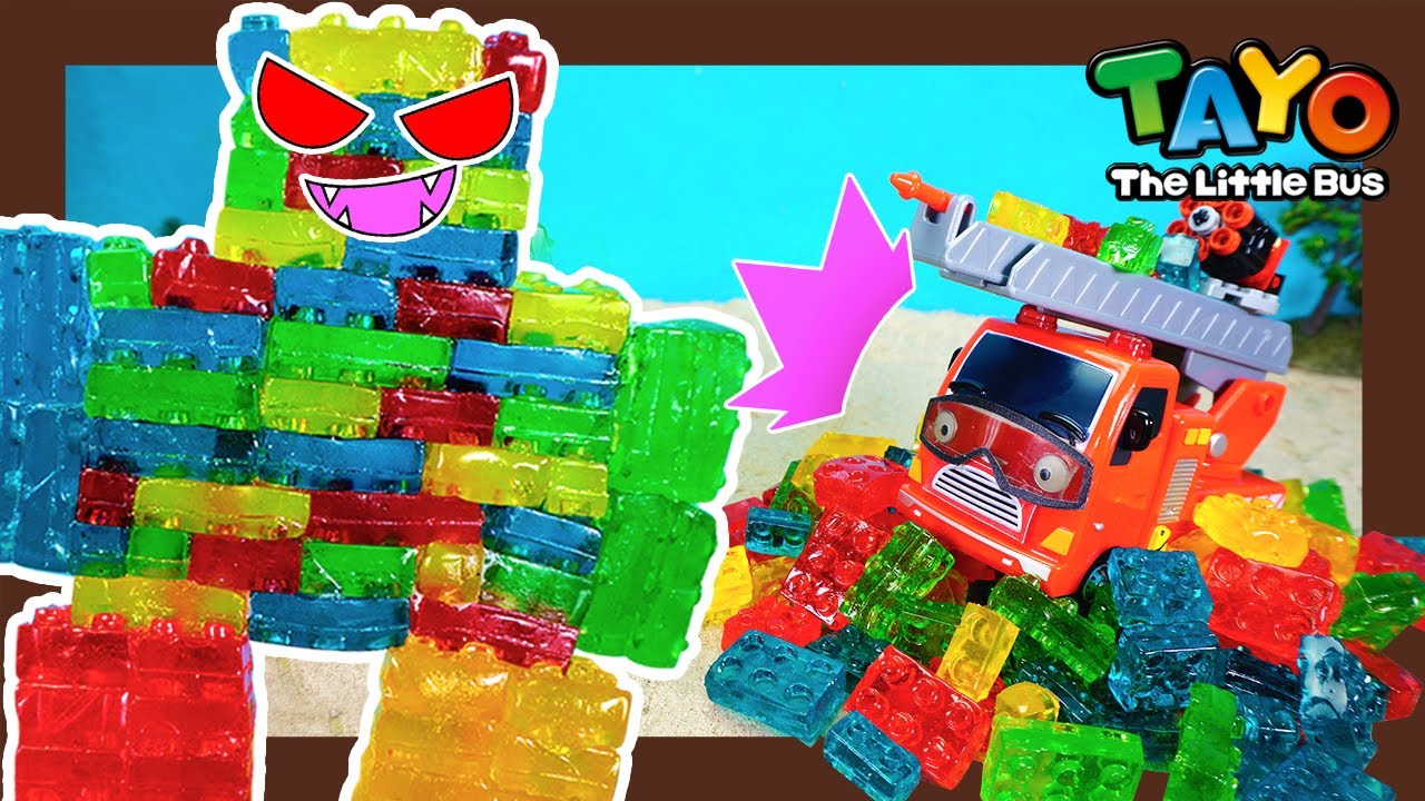 Tayo Toys Monster Police Cars l बहादुर राक्षस कारें l चिपचिपा ब्लॉक ...
