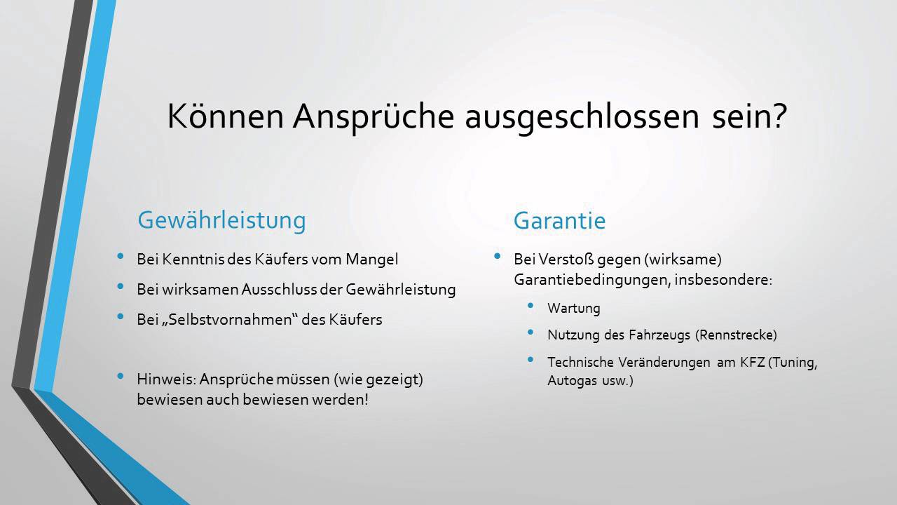Gewahrleistung Garantie Kulanz