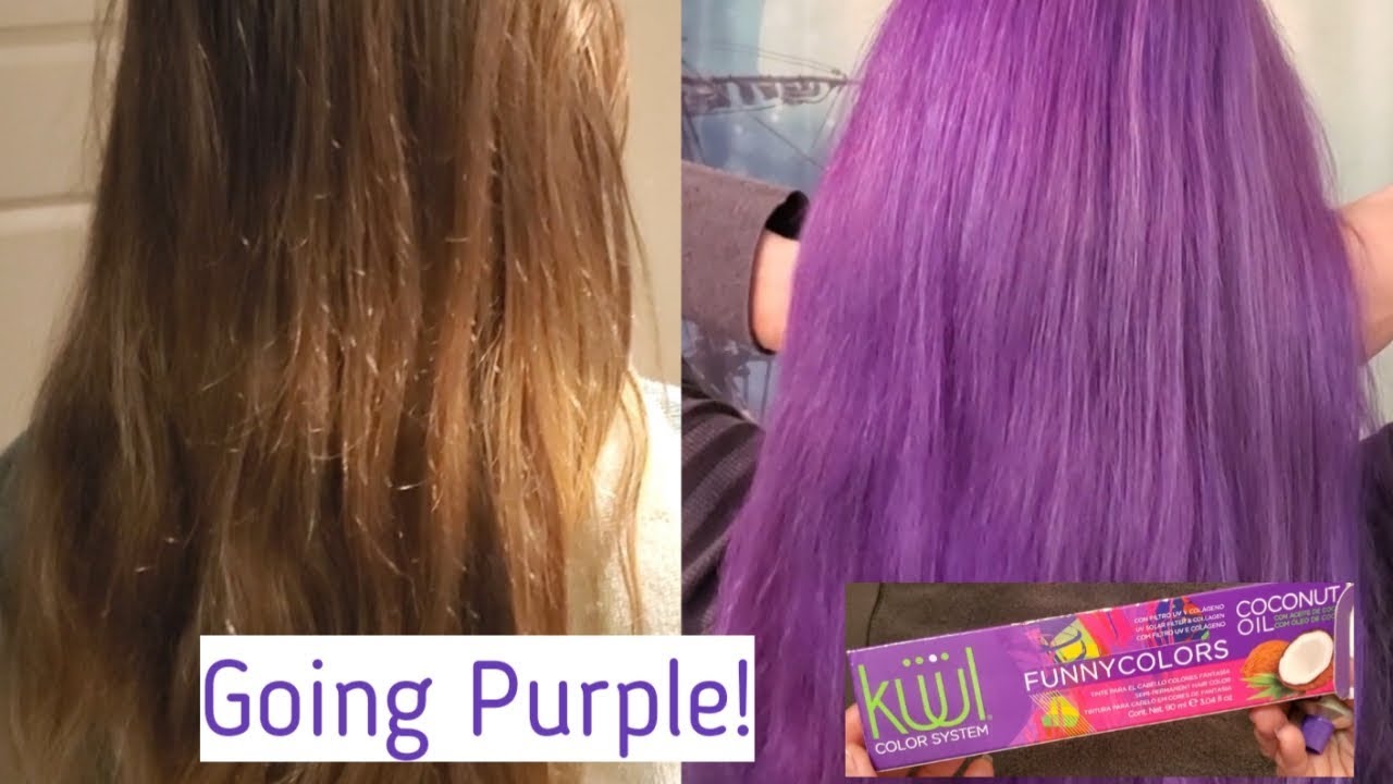 Bleaching and Coloring her Hair Purple! Kuul Color brand! - YouTube