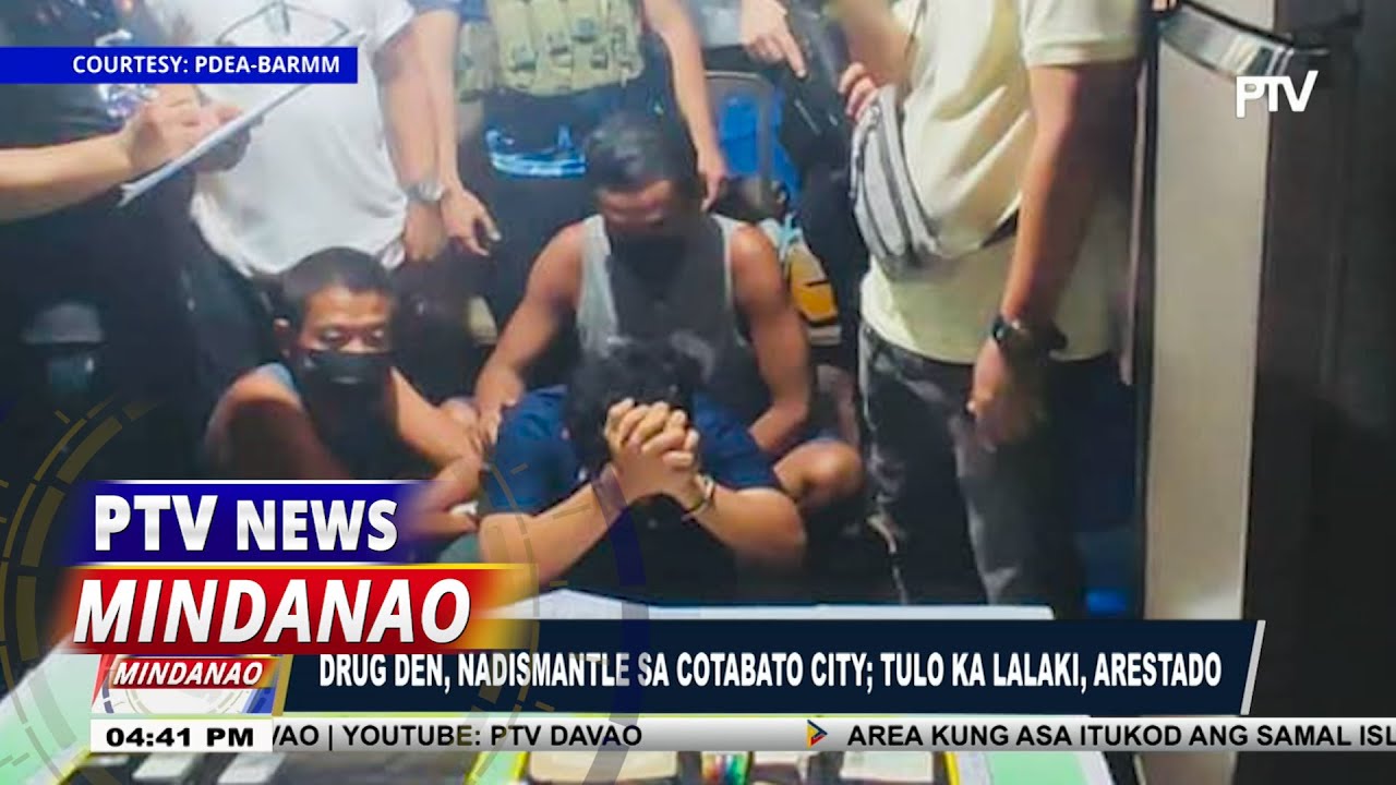Drug den, nadismantle sa Cotabato City; tulo ka lalaki, arestado - YouTube