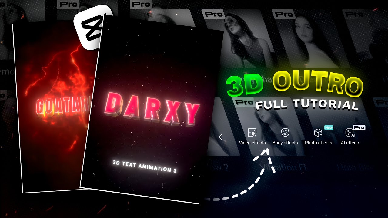 capcut 3d text outro like ae tutorial - YouTube