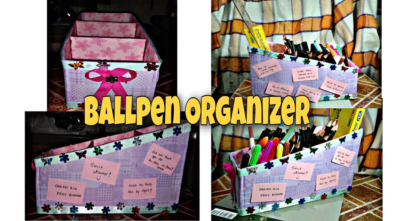 BALLPEN ORGANIZER || DIY USING ZEST.O BOX - YouTube
