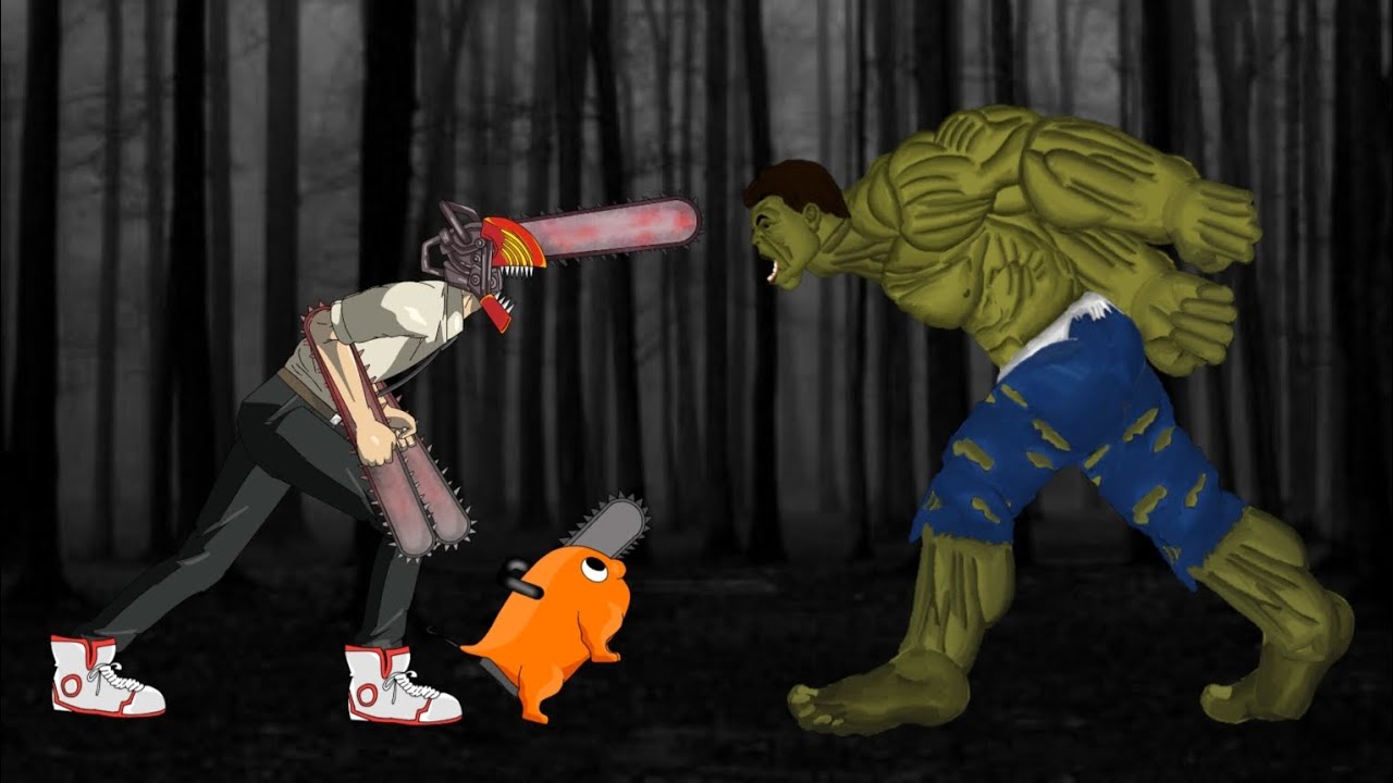 Hulk vs chainsaw man fight animation || drawing cartoon2 || AB ...