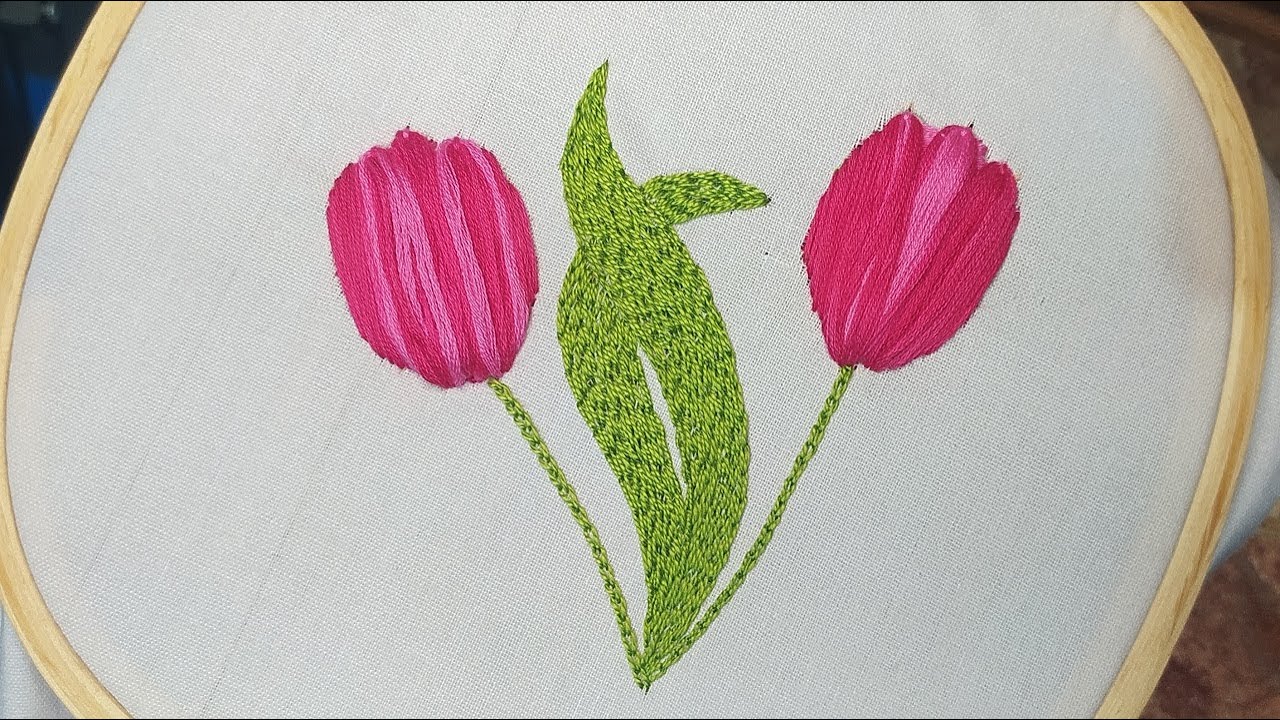 Tulip Design | Hand Embroidery - YouTube