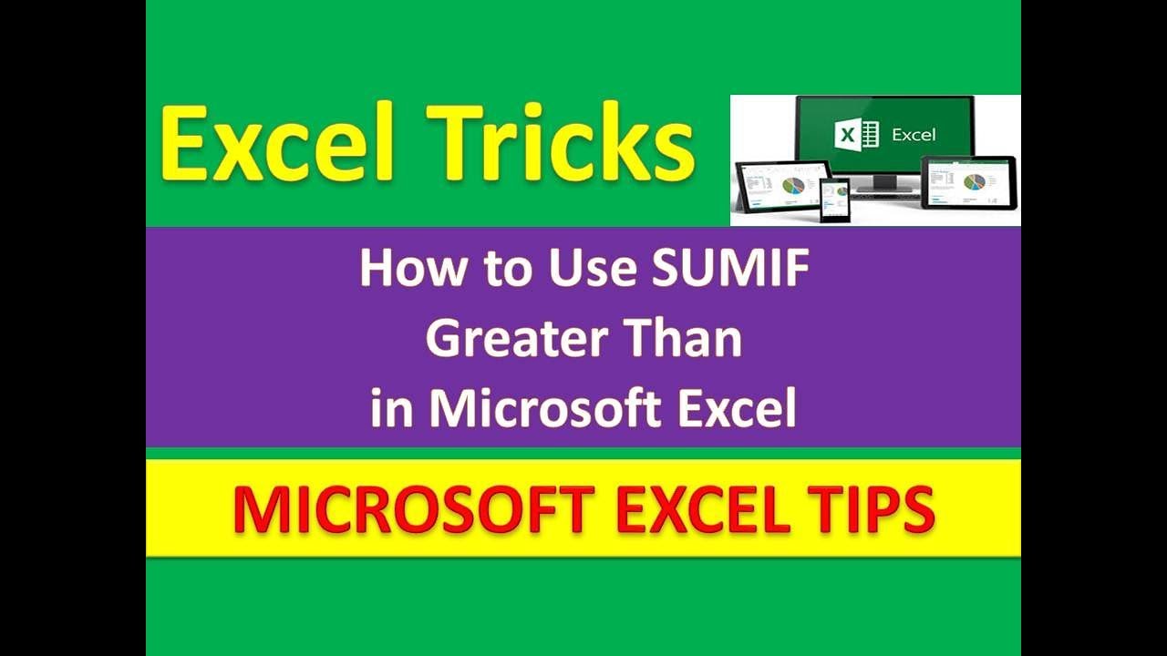 How To Use SUMIF Greater Than In Microsoft Excel Urdu Hindi YouTube How To Use SUMIF Greater Than In Microsoft Excel Urdu Hindi YouTube
